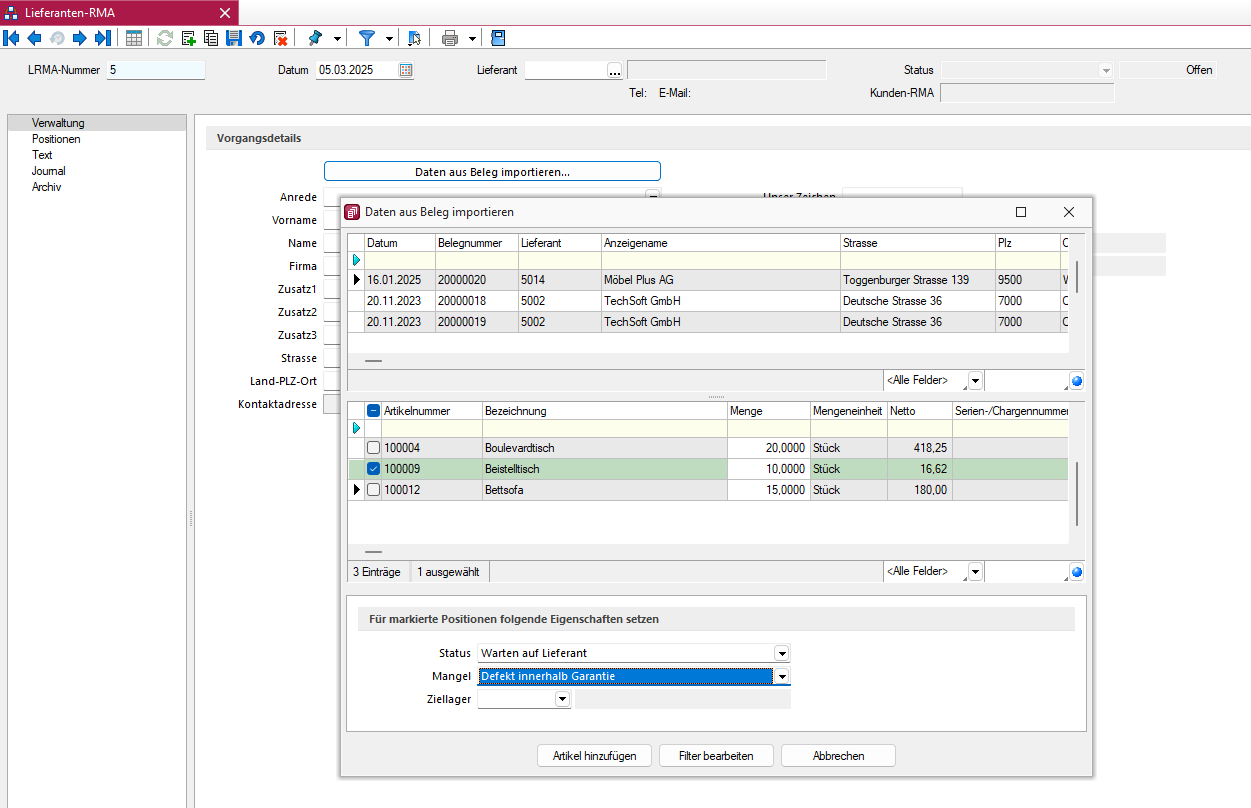 RMA - selectline.ch DE